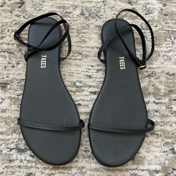 TKEES | Shoes | New Tkees Mj Sandal Black Leather Ankle Strap Brazilian ...